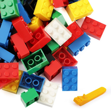 Unirolic Classic Building Bricks, 100 Piece 2x3 Building Blocks STEM ...