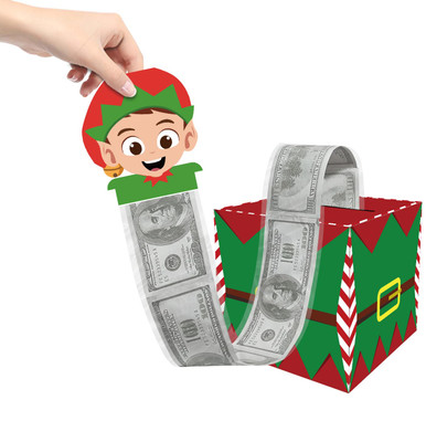 Christmas Money Gift Box for Cash Pull Elf Money Pull Out Gift Box with ...