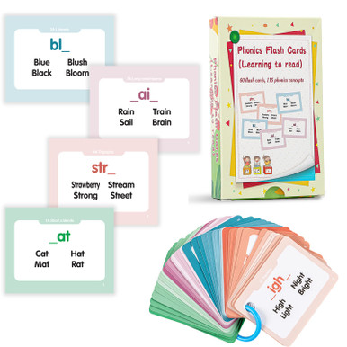 Phonics Flash Cards Learn to Read, Phonics Games for Kids Ages 4-8 ...