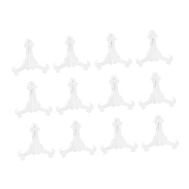JOINPAYA 12pcs Clear Plastic Stand Triangular Display Shelf Plastic ...
