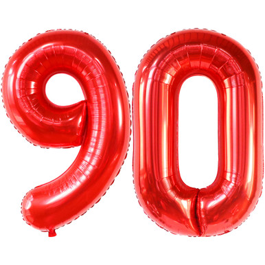KatchOn, Giant Red 90 Balloon Number - 40 Inch | 90 Year Old Balloon ...
