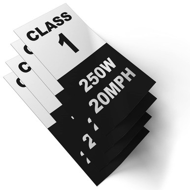 Electric Bicycle Frame Identification Class Number Stickers Decals ...