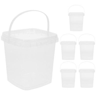 iplusmile Popcorn Kernels 6pcs Clear Bucket with Lid and Handle Plastic ...