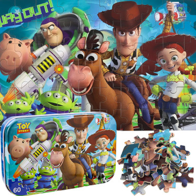 Disney Toy Story Puzzles in a Metal Box 60 Piece for Kids Ages 4-8 ...
