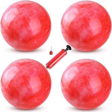 ZHANGBY 4 Pcs 9 Inch Inflatable Balls & 1 Hand Pump, Bouncy Balls Beach ...