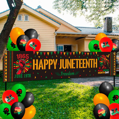 Happy Juneteenth Decoration Large Fabric June 19th Yard Sign Outdoor ...