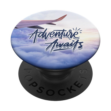 Adventure Awaits Airplane Travel Quote PopSockets Swappable PopGrip ...