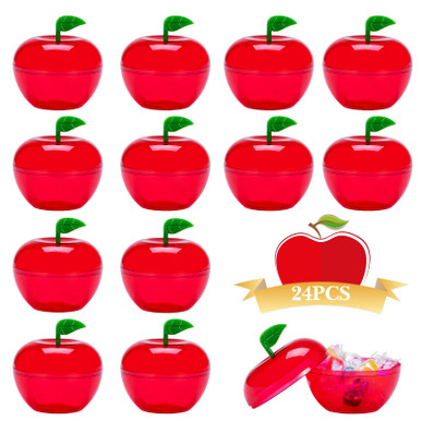 PARBEE 24 Pack Mini Apple Storage Boxes with Lids, Plastic Apple Shaped ...
