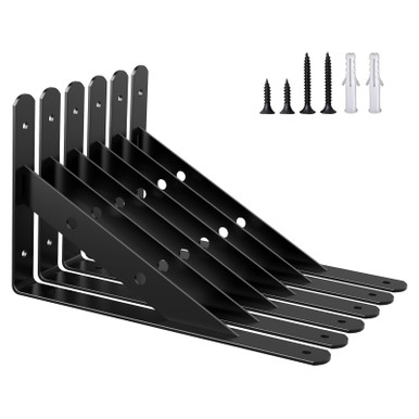 Juformin Heavy Duty Shelf Brackets, 10 Inch X 6 Inch L Brackets for ...