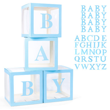 Voircoloria Baby Boxes with 42pcs Letters for Baby Shower Transparent ...