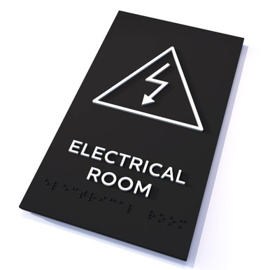 Kubik Letters Electrical Room Sign, ADA Compliant Modern Design Door ...