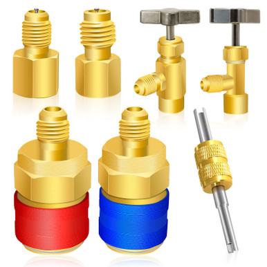 Boltigen AC R134a Quick Coupler Adapter Fitting with R134A Self-Sealing ...