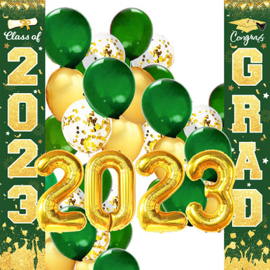 Graduation Decorations Green Gold 2023/Green Gold Balloons Green Gold ...