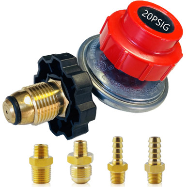 MCAMPAS Adjustable Propane Regulator Valve 0 to 20PSI Assembly, POL LP ...