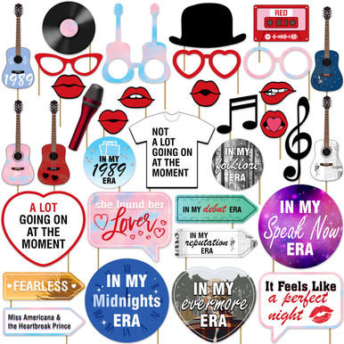 34 Pcs Tay-lor Singer Photo Booth, Tay-lor Singer Party Decorations ...