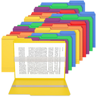 Plastic Manila File Folders 24 Pack,1/3 Cut Erasable Tabs,Heavy Duty ...