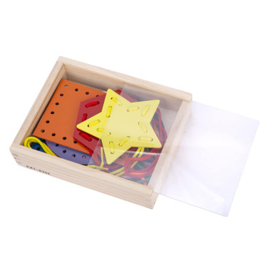 EXPLORATOY 7 Pcs Wooden Lacing Cards for Toddlers, Lacing Shapes ...