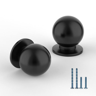 ROMATEE 10 Pack Cabinet Knobs Matte Black 1Inch(27mm) Diameter Round ...
