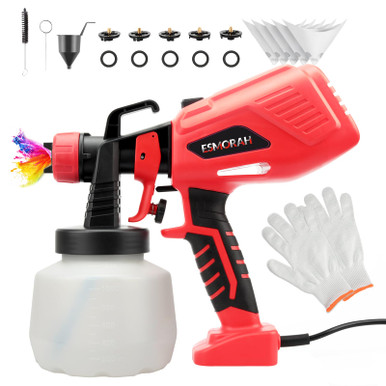 700W HVLP Electric Paint Sprayer, Stain Sprayer Paint Gun, 5 Copper ...