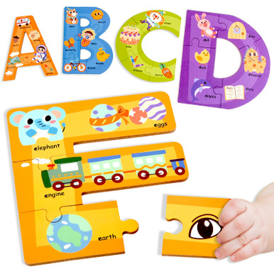 Wooden Alphabet Puzzles for Kids Ages 3-5, ABC Learning for Toddlers 1 ...