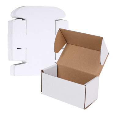 GELATSOON 4.6x2.2x2.2 Inches White Shipping Boxes Set of 50,Corrugated ...