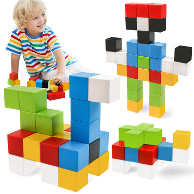 Magnetic Blocks, 1 Inch 3D Magnetic Building Cubes for Kids, 48PCS ...