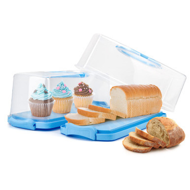 HOYA PONYOO 2-Pack Plastic Rectangular Bread Box with Clear Lid, Loaf ...