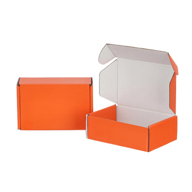 GHEIR 30 Pack 6x4x2 inches Shipping Boxes Orange, Corrugated Small ...