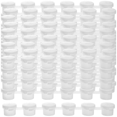 HOZEON 100 Strips 600 Pots Empty Paint Pots with Lids, 3ML Clear ...