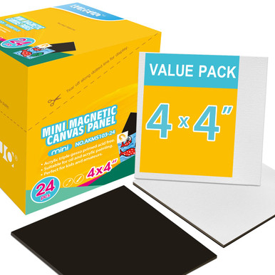 AUREUO Mini Magnetic Canvas Panel 4x4 Inch / 24 Pack - Small Square ...