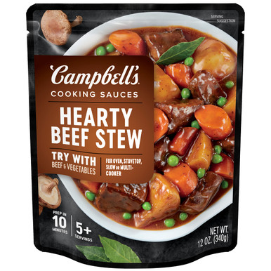 Campbell's Cooking Sauces, Hearty Beef Stew, 12 Oz Pouch (Pack of 6 ...