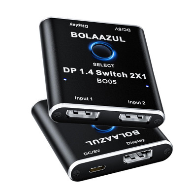 DisplayPort Switch 8K 2 in 1 Out, BolAAzuL Display Port 1.4 Splitter ...
