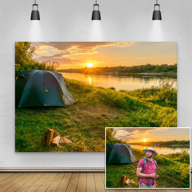 Yeele 8x6ft Outdoor Camping Backdrop for Photography Grassland Lake ...