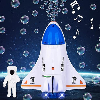 Spaceship Bubble Toy - Outer Space Bubble Machine with Bubble Solution ...