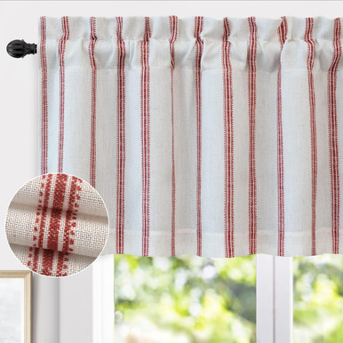 DriftAway Terracotta Red Farmhouse Vertical Striped Linen Blend ...