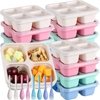 Maxcheck 12 Pack Bento Snack Containers Reusable Bento Snack Box 4 ...