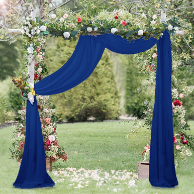 Chiffon Wedding Arch Draping Fabric 2 Panles 6 Yard Royal Blue Wedding ...