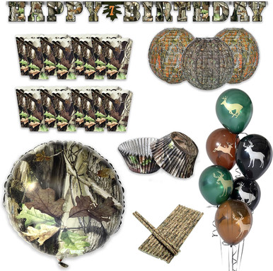 Hunting Camo Birthday Decorations Kit! Set includes:1 Birthday Banner ...