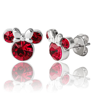 Disney Womens Minnie Mouse July Birthstone Stud Earrings - Minnie Mouse ...