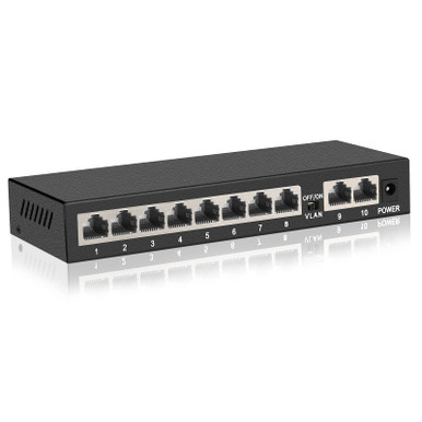 ienRon 10 Port Gigabit Switch, 8 Gigabit Ports + 2 Gigabit Uplink Ports ...