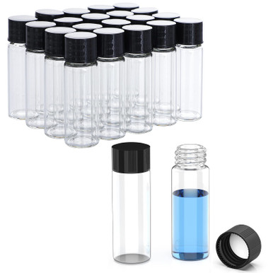 100 Pack 4ml Sample Vials, FOUR E'S SCIENTIFIC 1 Dram Clear Glass Vials ...