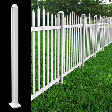 Patio 34.6"H Picket Fence Post Kit for Curved Vinyl PVC Decorative ...