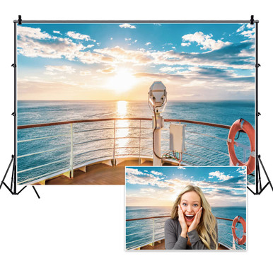 Yeele 9x6ft Ocean Cruise Ship Backdrop Summer Sea Cruise Nautical Theme ...