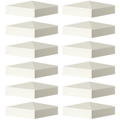 Sasylvia 12 Pcs 5 Inch Fence Post Cap PVC Vinyl Post Caps Pyramid Style ...