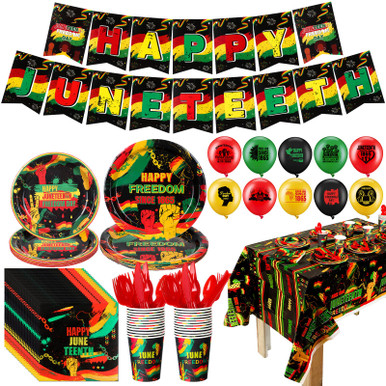 Meooeck 187 Pieces Happy Juneteenth Day Party Decoration Set with ...
