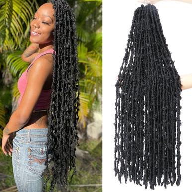 4 Packs Butterfly Faux Locs Crochet Hair 36 Inch Pre-looped Distressed ...