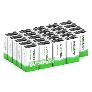 DURNERGY 9 Volt Battery, 9V Batteries 24 Pack, Smoke Detector Battery ...
