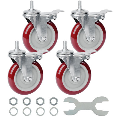 Finnhomy Swivel Caster Wheels 5 Inch Threaded Stem Casters Set of 4 ...