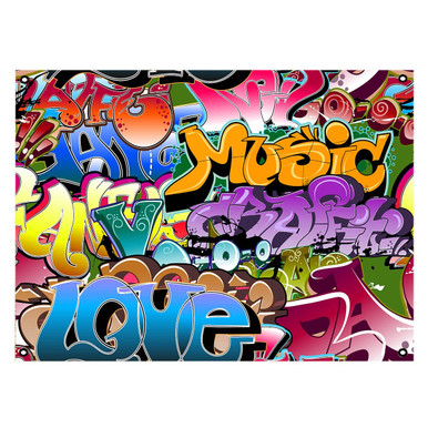 PHMOJEN 90's Themed Party Backdrop Polyester 7x5ft Colorful Grafiti 80 ...