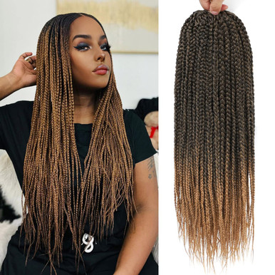 Goddess Box Braids Crochet Hair 18 Inch 8 Packs T27 Ombre Brown Box ...